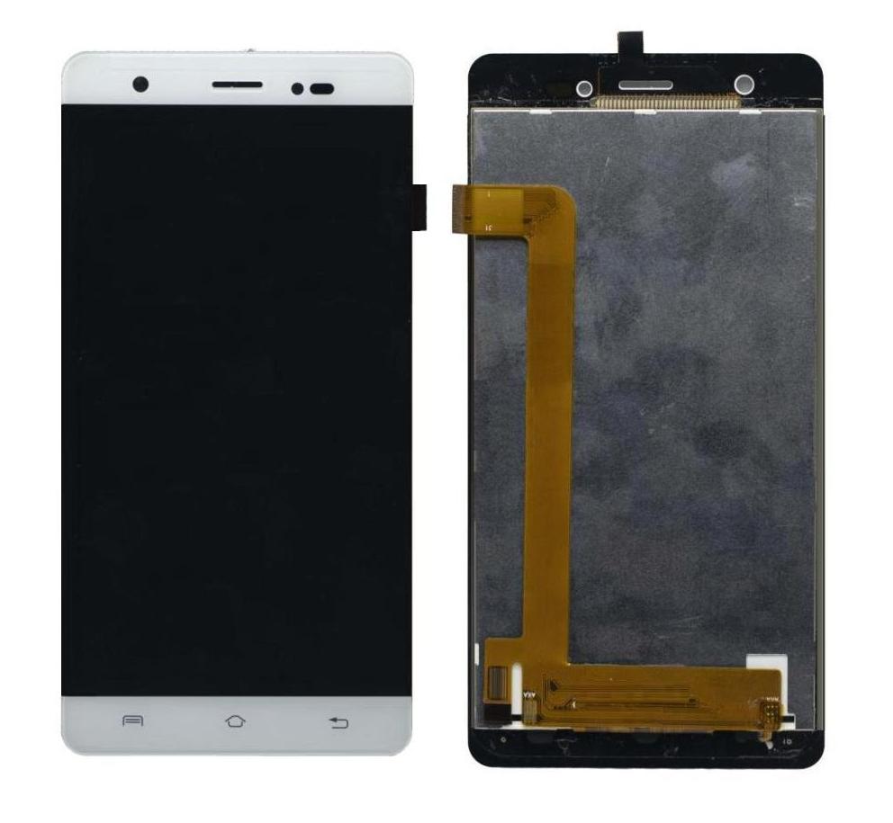 LCD with Touch Screen for Lava P7 - White by Maxbhi.com