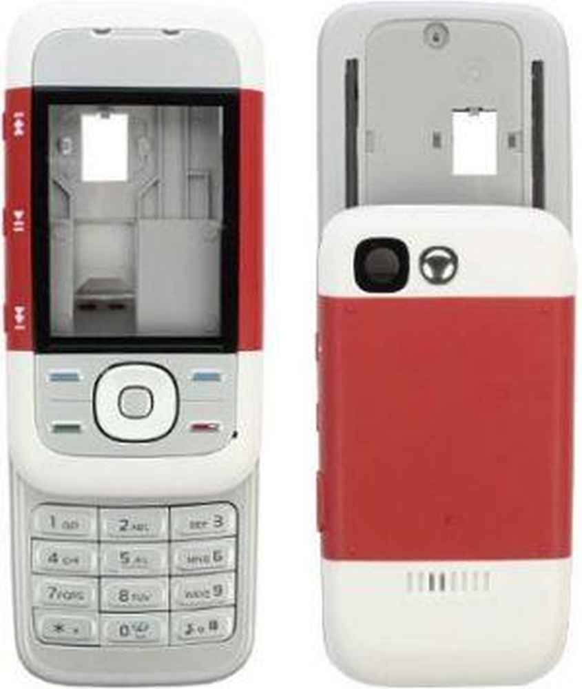 Full Body Faceplate For Nokia 5700 Xpress Music Red with White - Maxbhi.com