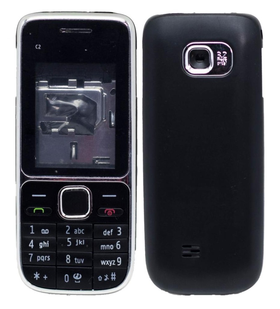 Full Body Faceplate For Nokia C2-01 With Keypad Black - Maxbhi.com