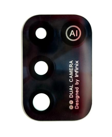 Camera Lens Glass with Frame for Infinix Hot 10 Play Black by Maxbhi.com