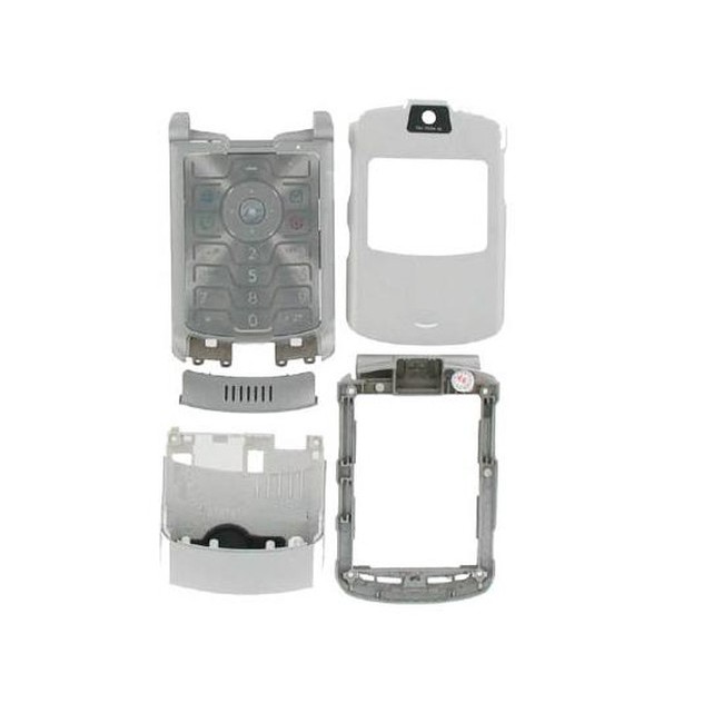 Full Body Faceplate For Motorola Moto Razr V3I Silver - Maxbhi.com