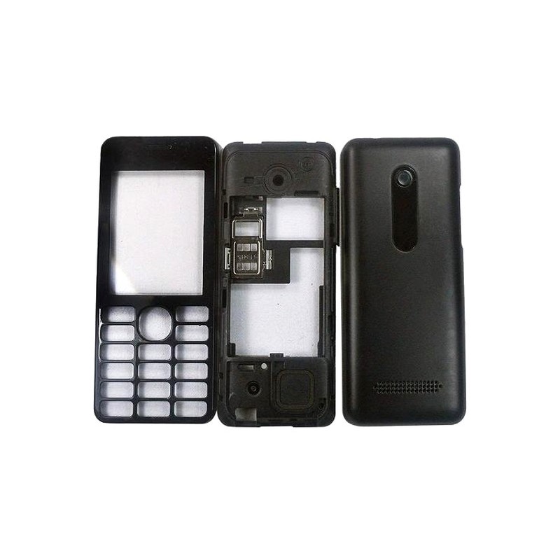 Full Body Housing for Nokia 206 - Black - Maxbhi.com